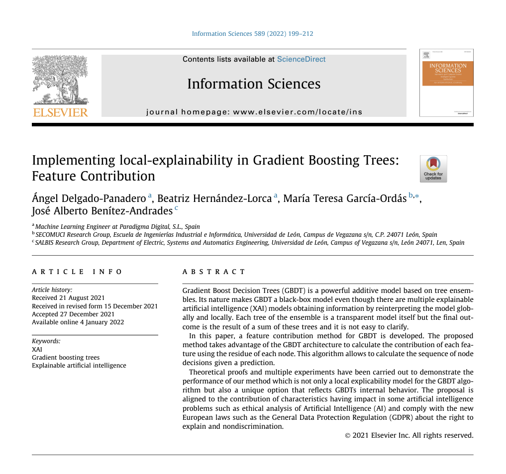 Implementing Local Explainability In Gradient Boosting Trees Feature Contribution Jose